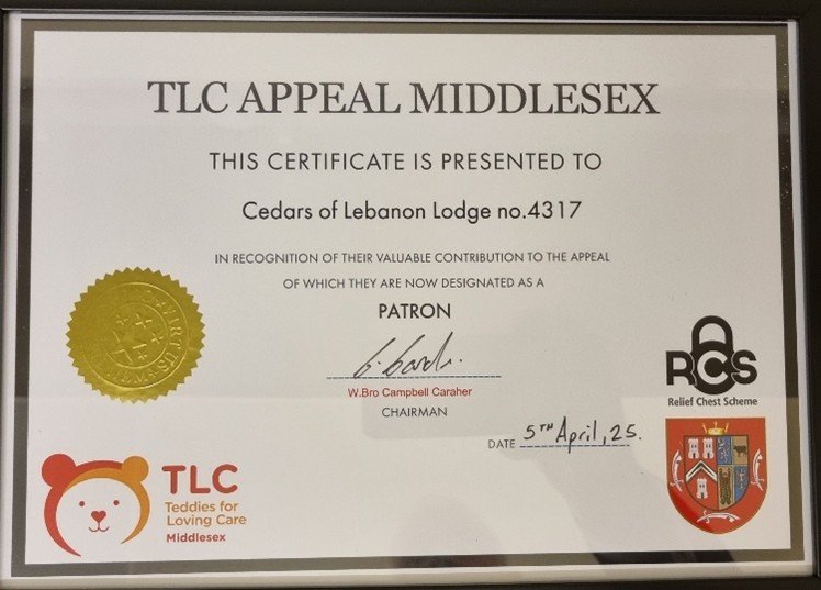 Cedars of Lebanon Lodge No 4317 - Teddies for Loving Care - Patronage ...